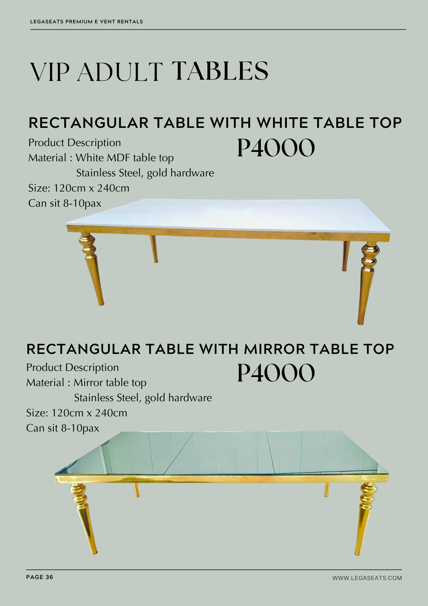 Basic and VIP Adult Rentals – Legaseats